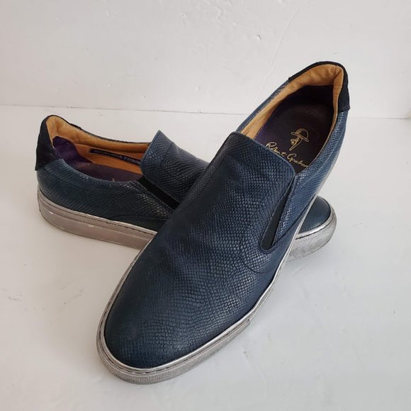 Robert Graham | Shoes | Robert Graham Rolo Blue Snake Embossed Leather ...